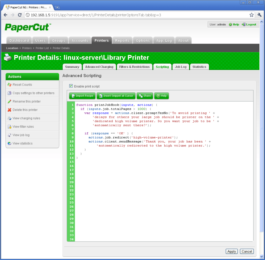 Screenshot tour of PaperCut - Industry Analysts, Inc.
